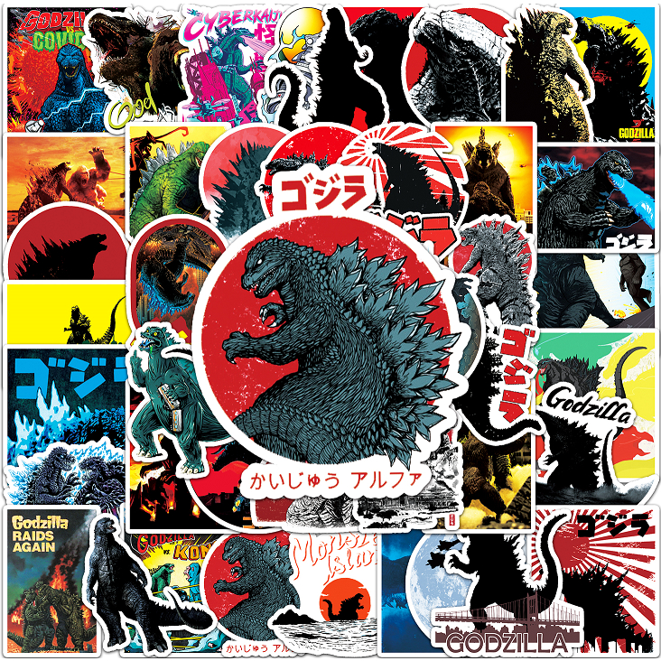 50 Piece Funny Godzilla Stickers Waterproof DIY For Laptops/Phones ...