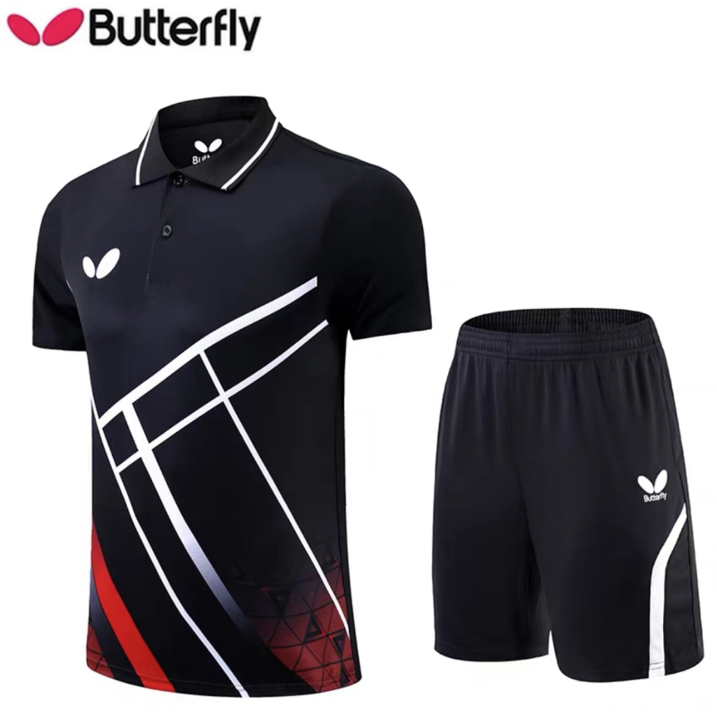 Butterfly Table Tennis Suit Men's and Women's Quick Drying Breathable Short Sleeve Couple ...