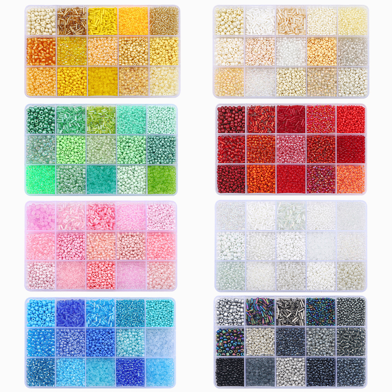 15 Grid Jewelry Accessories Set Box Rice Bead Tube Glass Bead ...