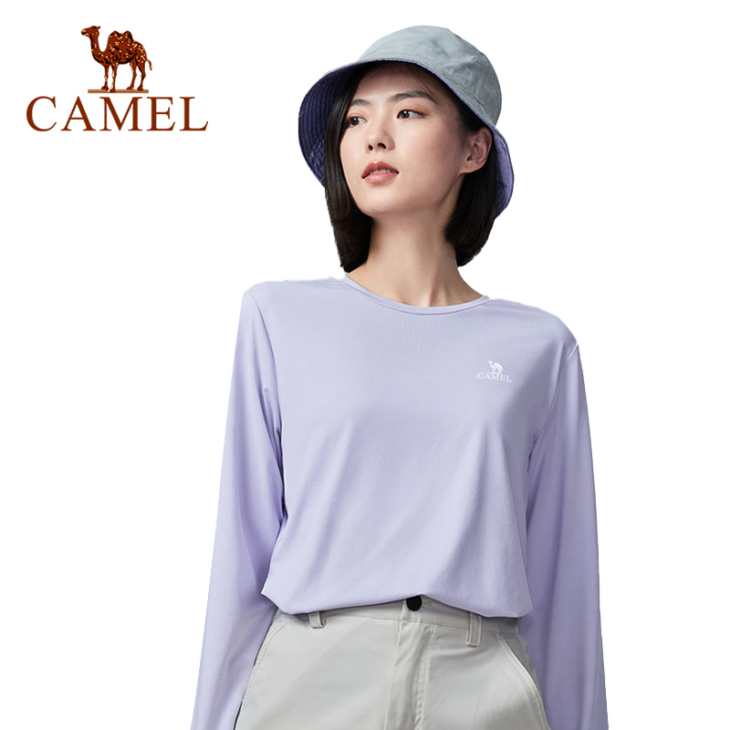 CAMEL quick-drying long-sleeved T-shirt men's and women's high elastic ...