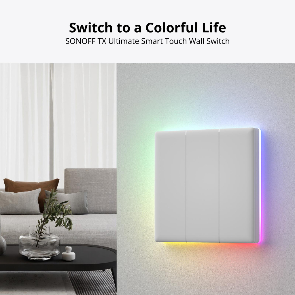 SONOFF T5 86 TX Ultimate WIFI Smart Touch Wall Switch Full Touch Access LED Light Edge Multi ...