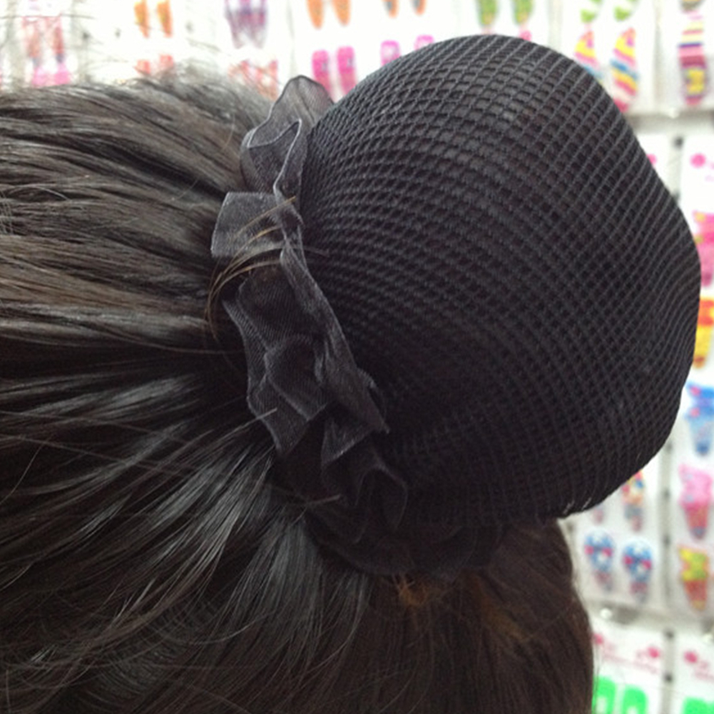 Dot Girl Women Bun Cover Snood Hair Net Nets Latin Ballet Dance Skating ...