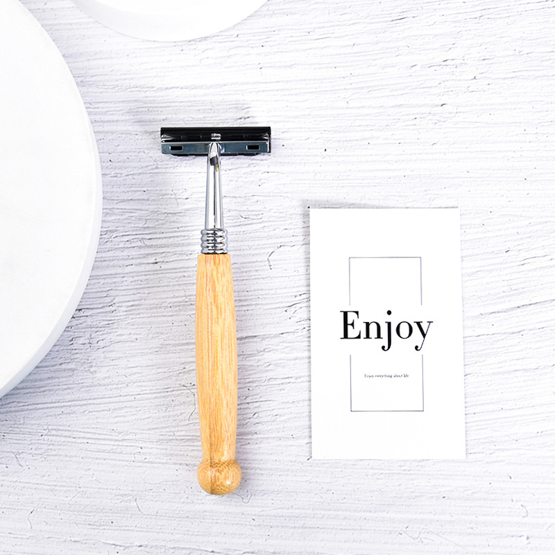 Men's Manual Razor Wooden Handle Double Layer Shaving Razor Shaver ...