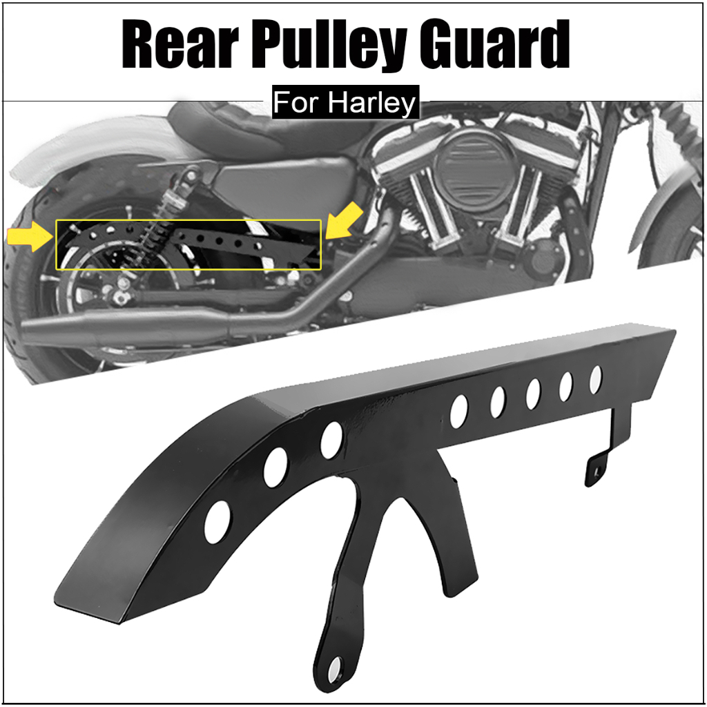 Motorcycle Rear Pulley Guard For Harley Sportster XL 883 1200 48 72 ...
