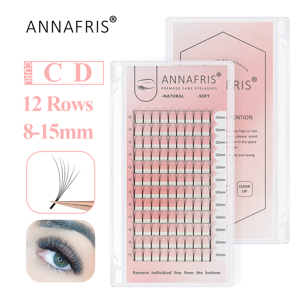 ANNAFRIS Premade Fan 3d/4d/5d/6d Long Stem Pre Made Russian Volume ...
