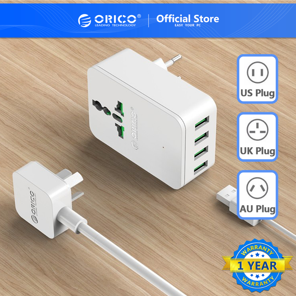 ORICO Multi-function Convertor AC Socket Power Plug Adapter With 4 USB ...