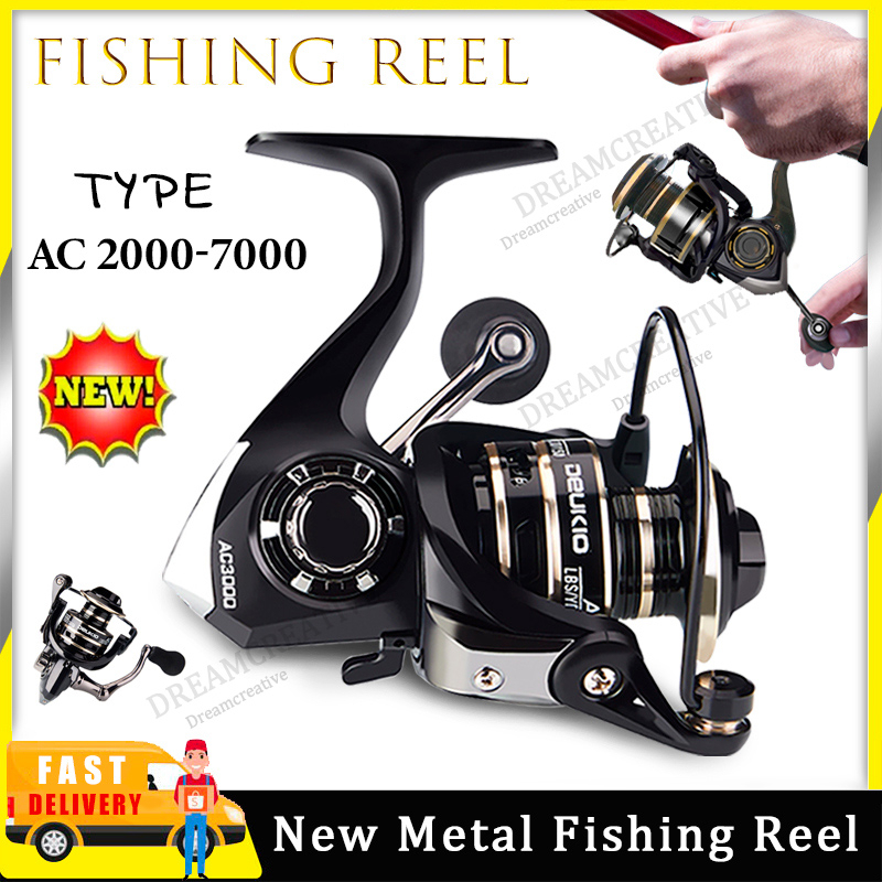 DEUKIO AC 2000-7000 Fishing Reel Malaysia spot SUNTEK Metal Stainless Steel Handle Spinning ...