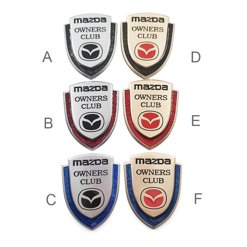 1 x Metal New MAZDA OWNERS CLUB Logo Car Decorative Side Rear Emblem ...