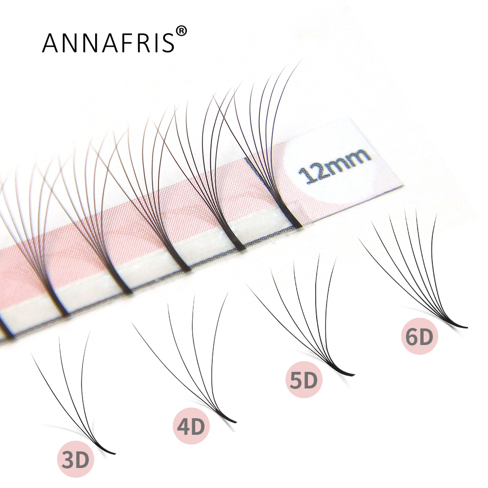 ANNAFRIS Premade Fan Lash Extensions Long Stems 3d/4d/5d/6d Russian ...