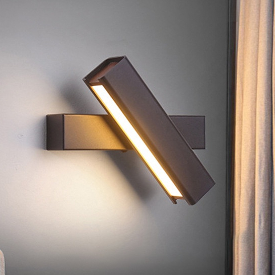 Walnut Solid Wood Bedroom Bedside Wall Lamp Simple Modern 350°Rotating ...