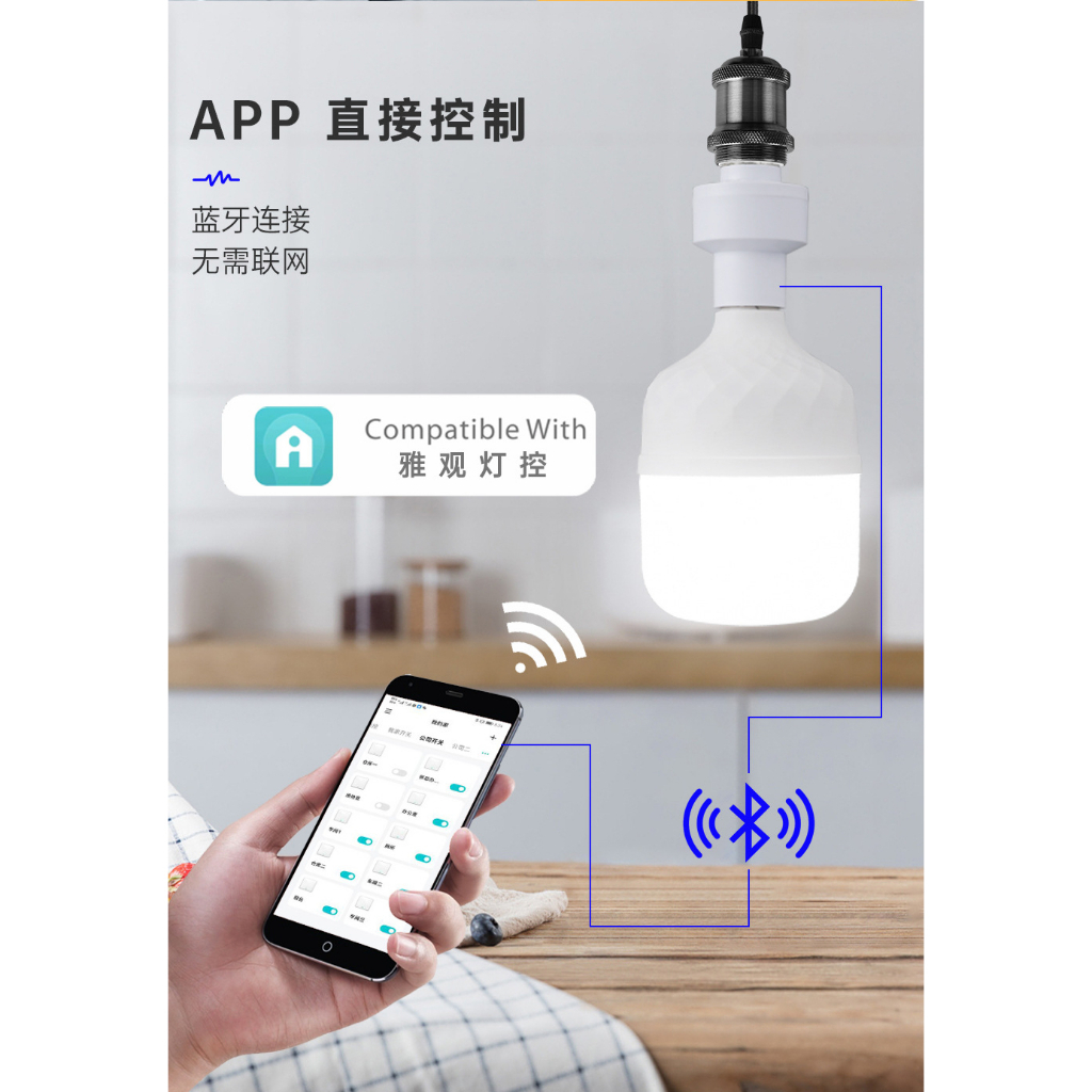 Radar Sensor Offline Smart Voice Lamp Holder Speaking Control Switch ...