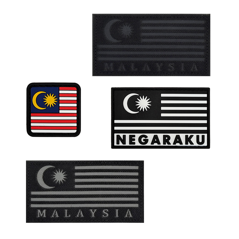 Malaysia Flag Badge Infrared Reflection Luminous Patch Clothing ...