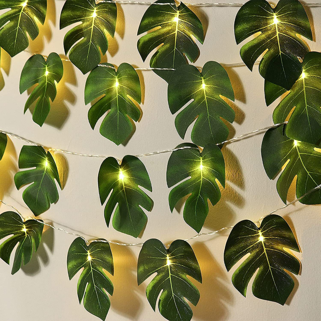 LED Lantern Hawaiian Party Tortoise Leaf Lantern String Decorated with ...