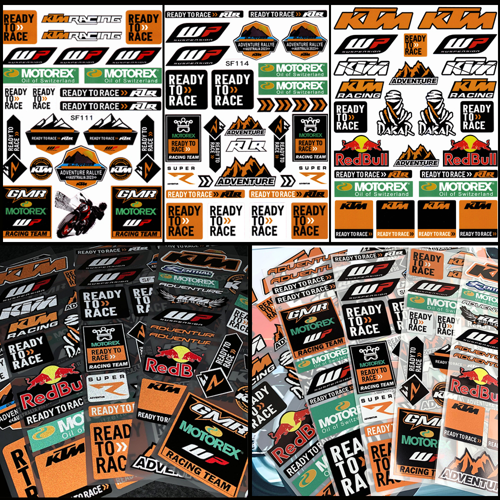 KTM Ready to Race Stickers Reflective Motorcycle Decals Tank Helmet ...