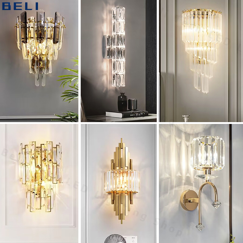 Luxury LED Crystal Wall Lights Living Room Bedroom Decor Lighting ...