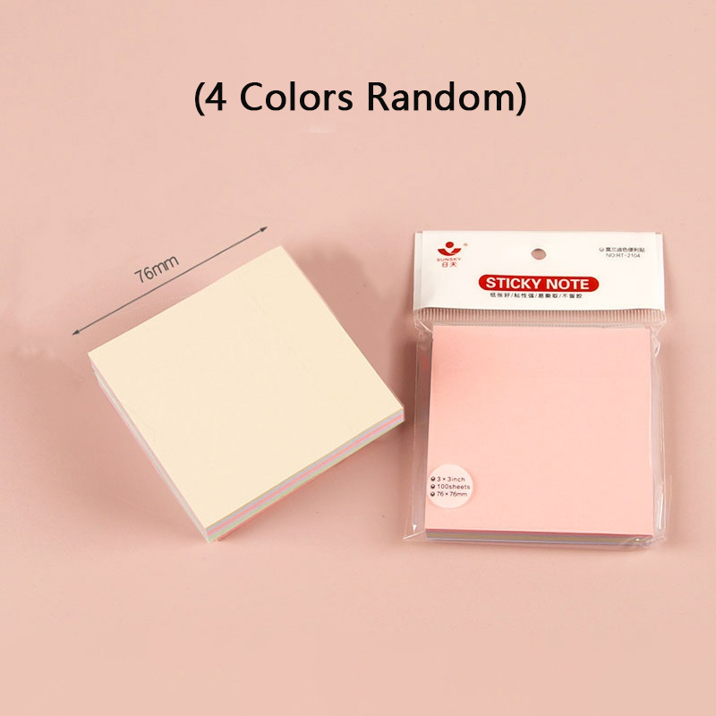 100 Sheets Morandi Color Sticky Note Memo Label Sticker Bookmarks ...