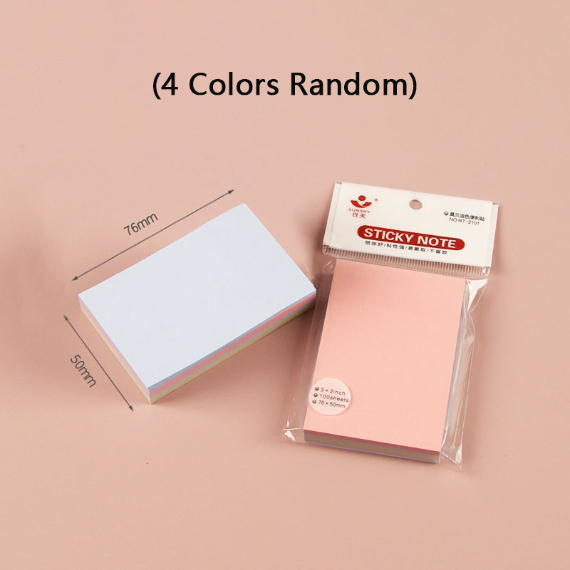 100 Sheets Morandi Color Sticky Note Memo Label Sticker Bookmarks ...