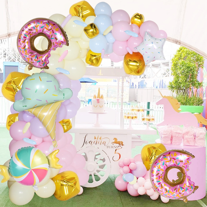 Donut Balloon Garland Arch Kit Candyland Theme Party Supplies Pink ...