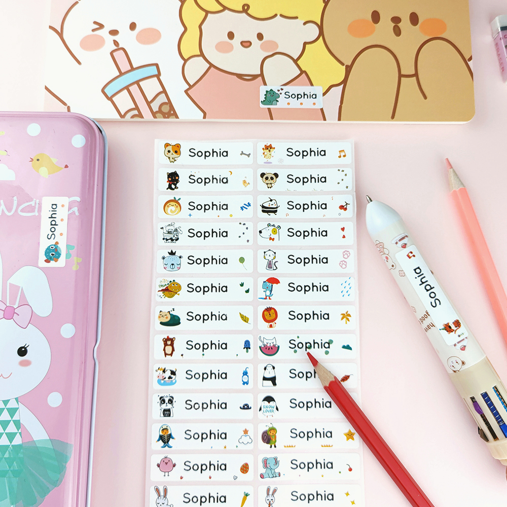 60pcs 120Pcs Customize Name Stickers Waterproof Personalized Labels For ...