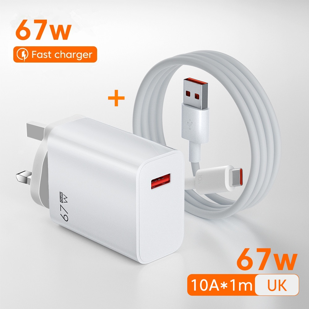 67W USB Charger Phone Charger Fast Charging Adapter For Samsung Xiaomi ...