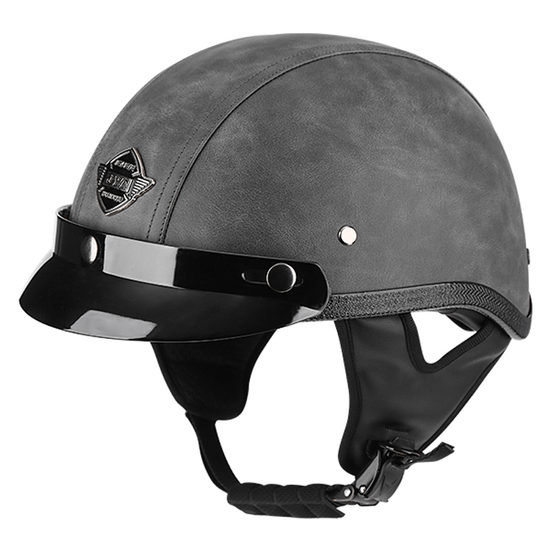 Motorcycle Helmets Retro Half Shell Goggle Helmet Matte Racer Motocross ...