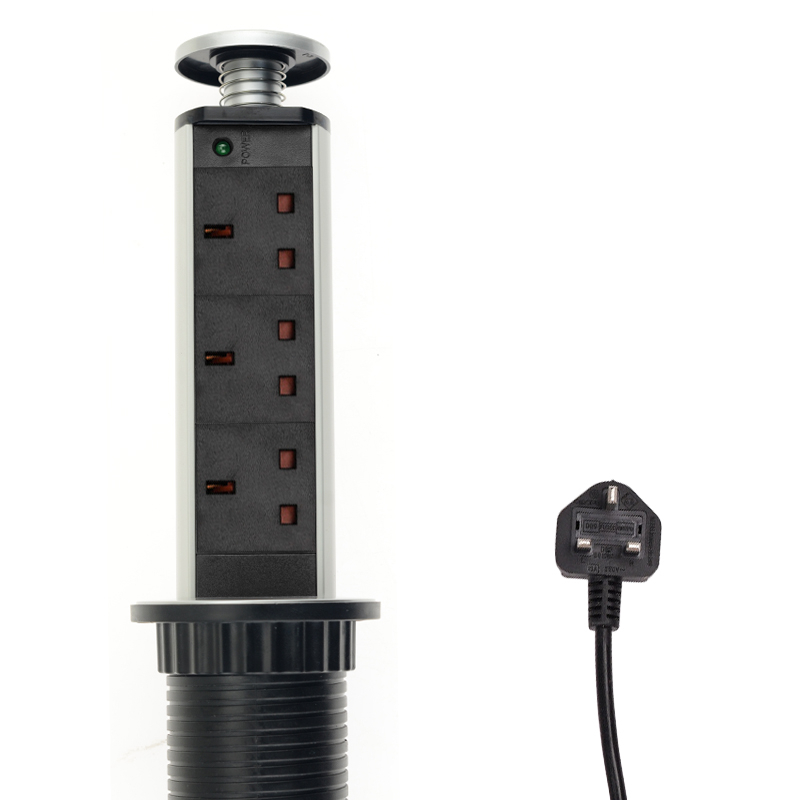 13A Power Socket With USB PULL Pop Up Retractable Socket Hidden Desktop ...
