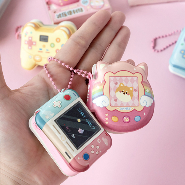 Cartoon Game Machine Shape Note Book Keychain Portable Sticky Message ...