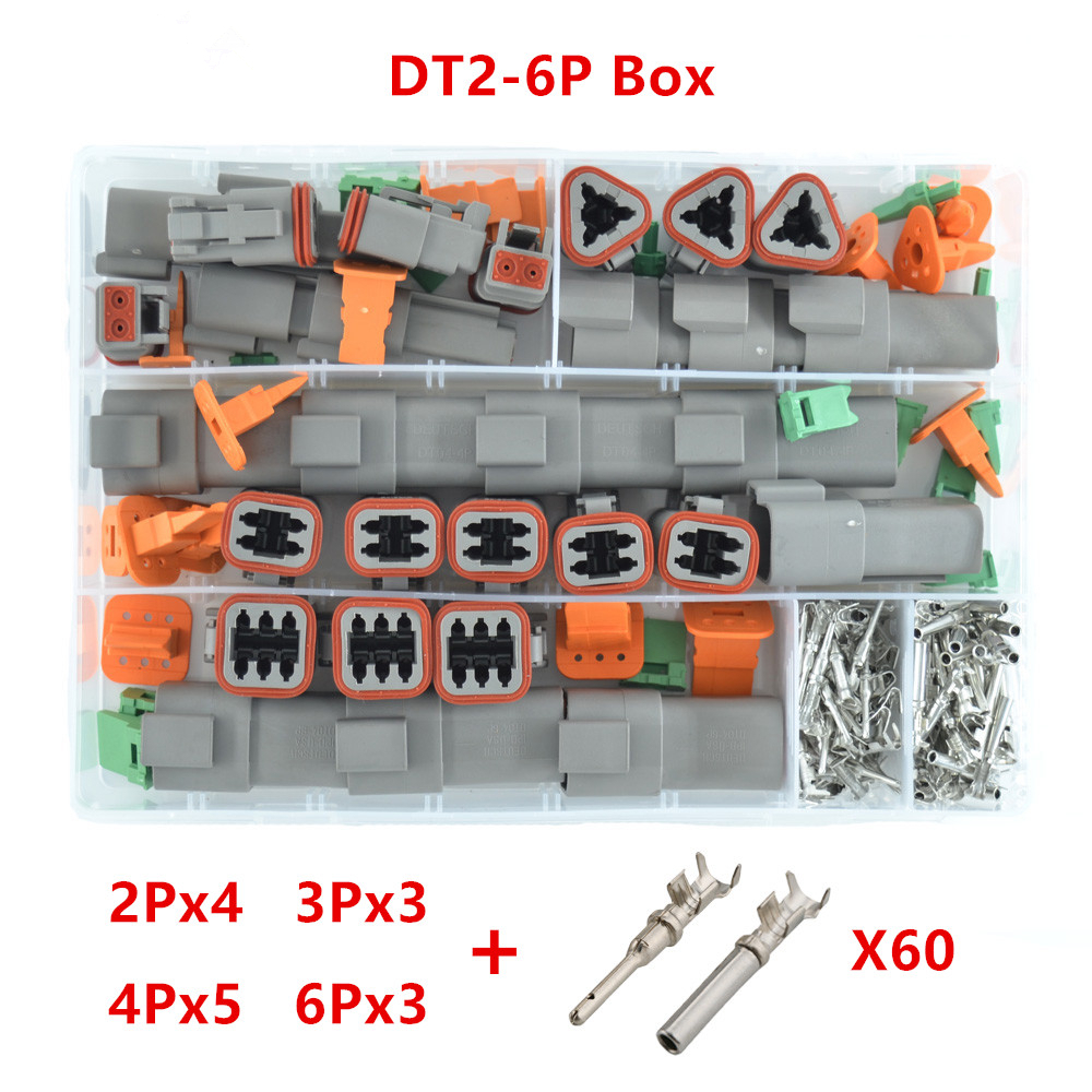 250pcs Deutsch DT series Waterproof Wire Connector Kit DT06-2/3/4/6S DT04-2/3/4/6P Automotive ...