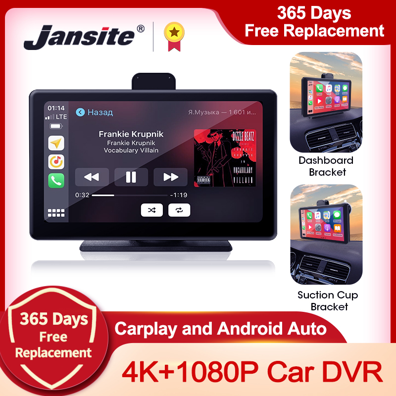 Jansite Car DVR Dashcam 4K Android Auto 2160P Front 1080P Rear Camera ...