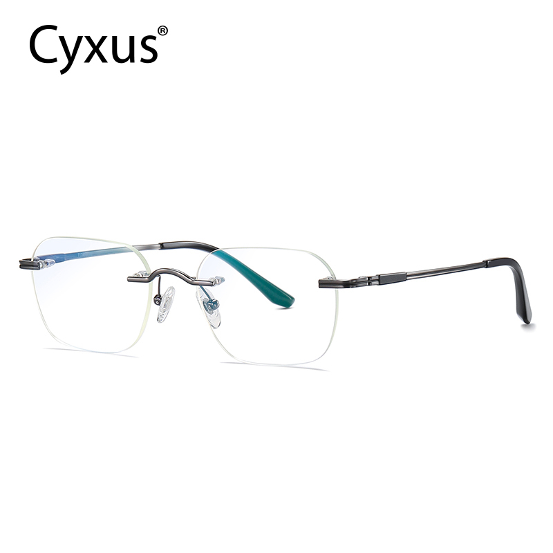 Cyxus Pure Titanium Frameless Glasses Computer Glasses Narrow Frame ...