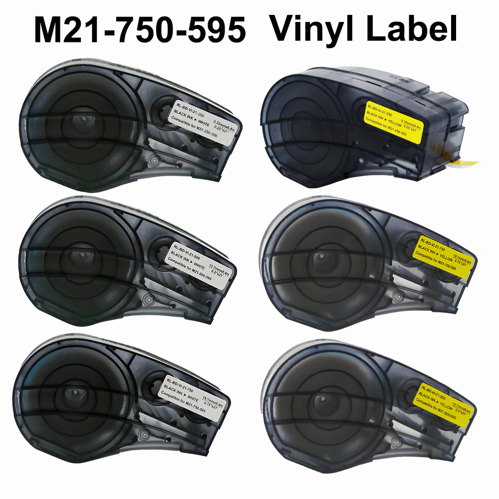 1Pcs M21-750-595 Vinyl Sticker Label Tape M21-500-595 Ribbon Compatible ...