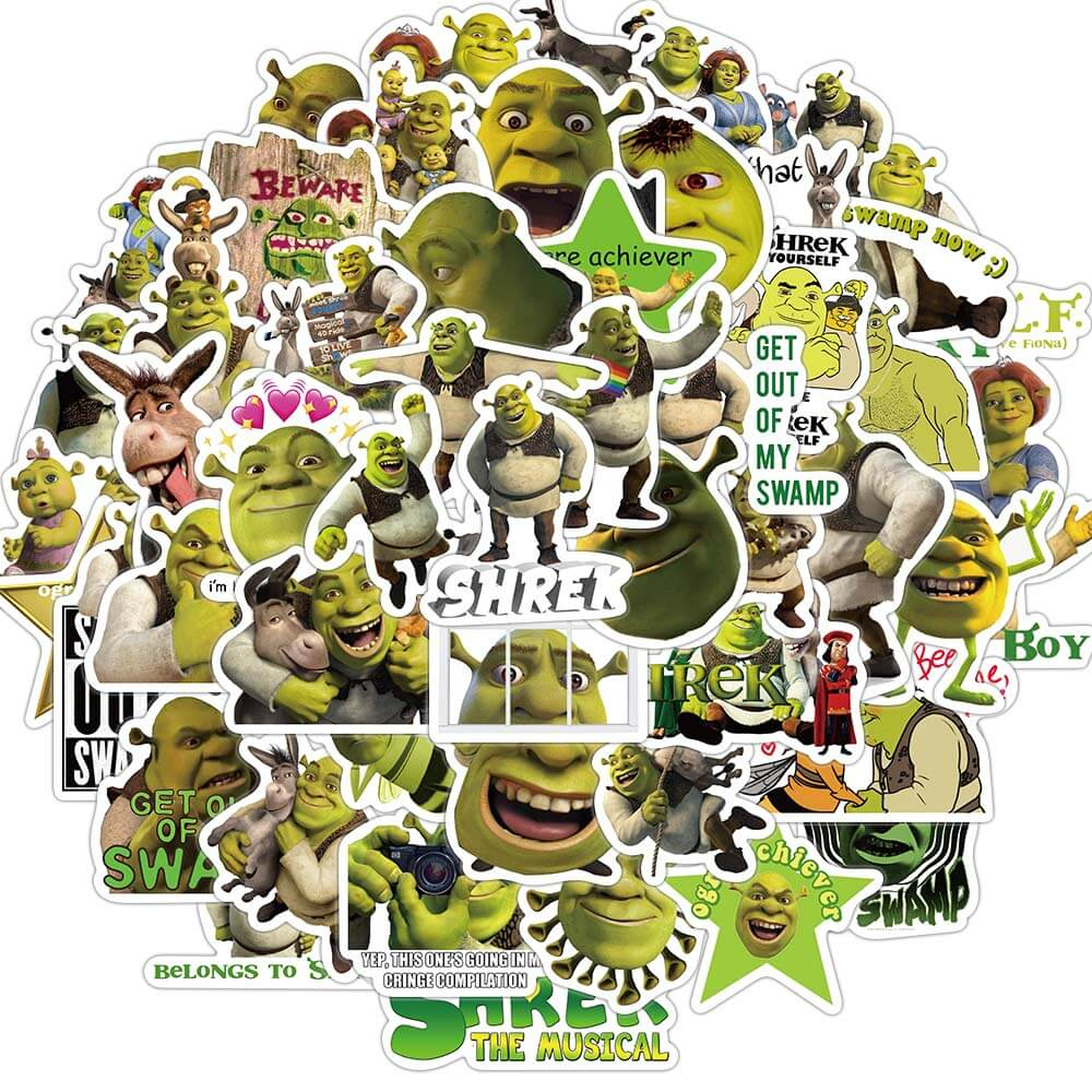 [large stickers]52pcs Anime Shrek Stickers Kawaii Cartoon Decals for ...