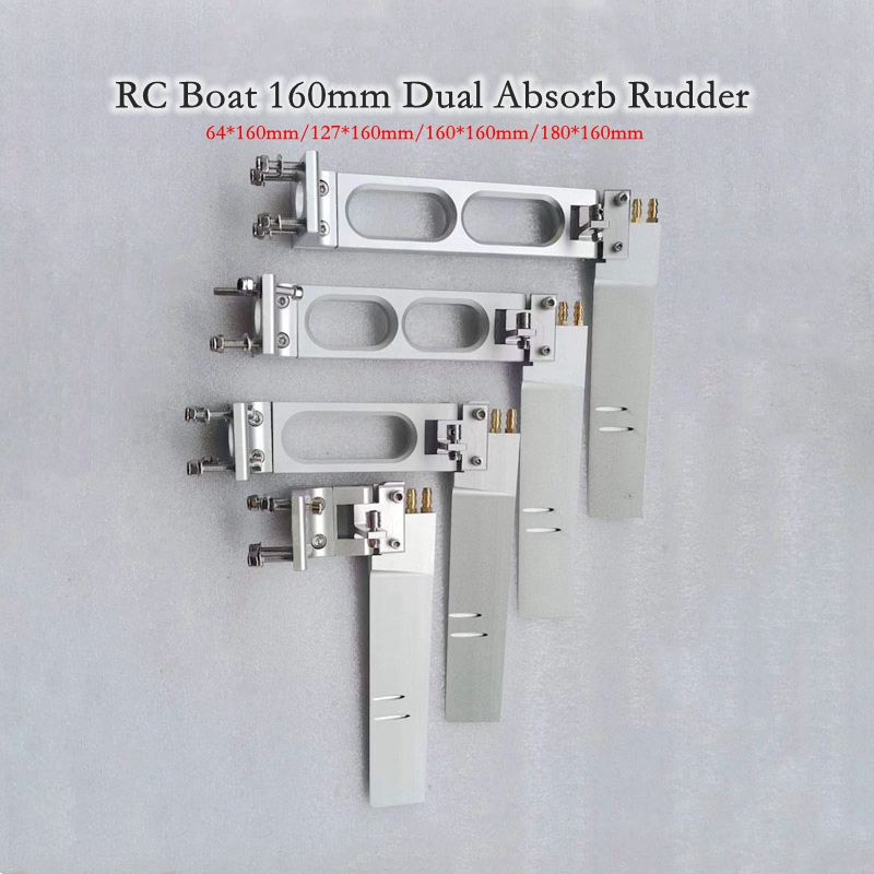 RC Boat Rudder 160mm Aluminum Alloy Dual Absorb Water Rudder For ...