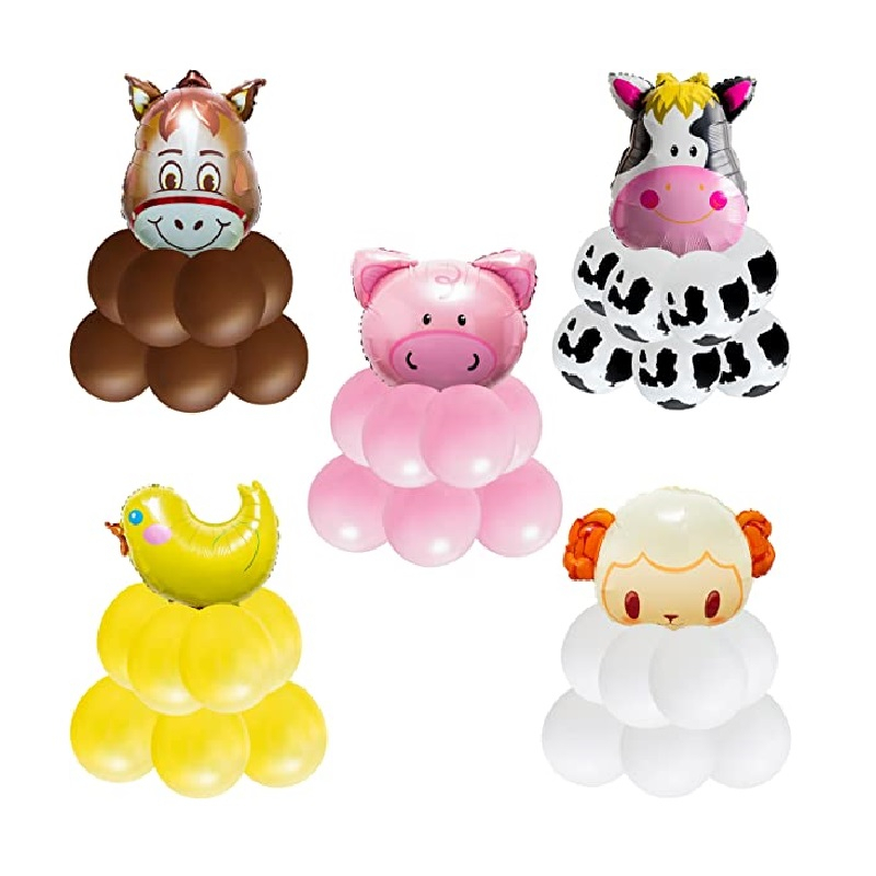 Farm Animal Column Cow Sheep Piglet Chicken Donkey Courtyard Farm ...
