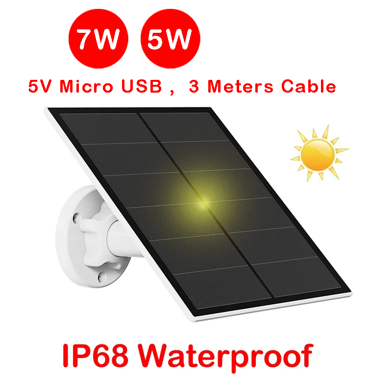 5V 7W Micro USB Charger Solar Panels 3 Meters Cable IPX6 Waterproof IP ...