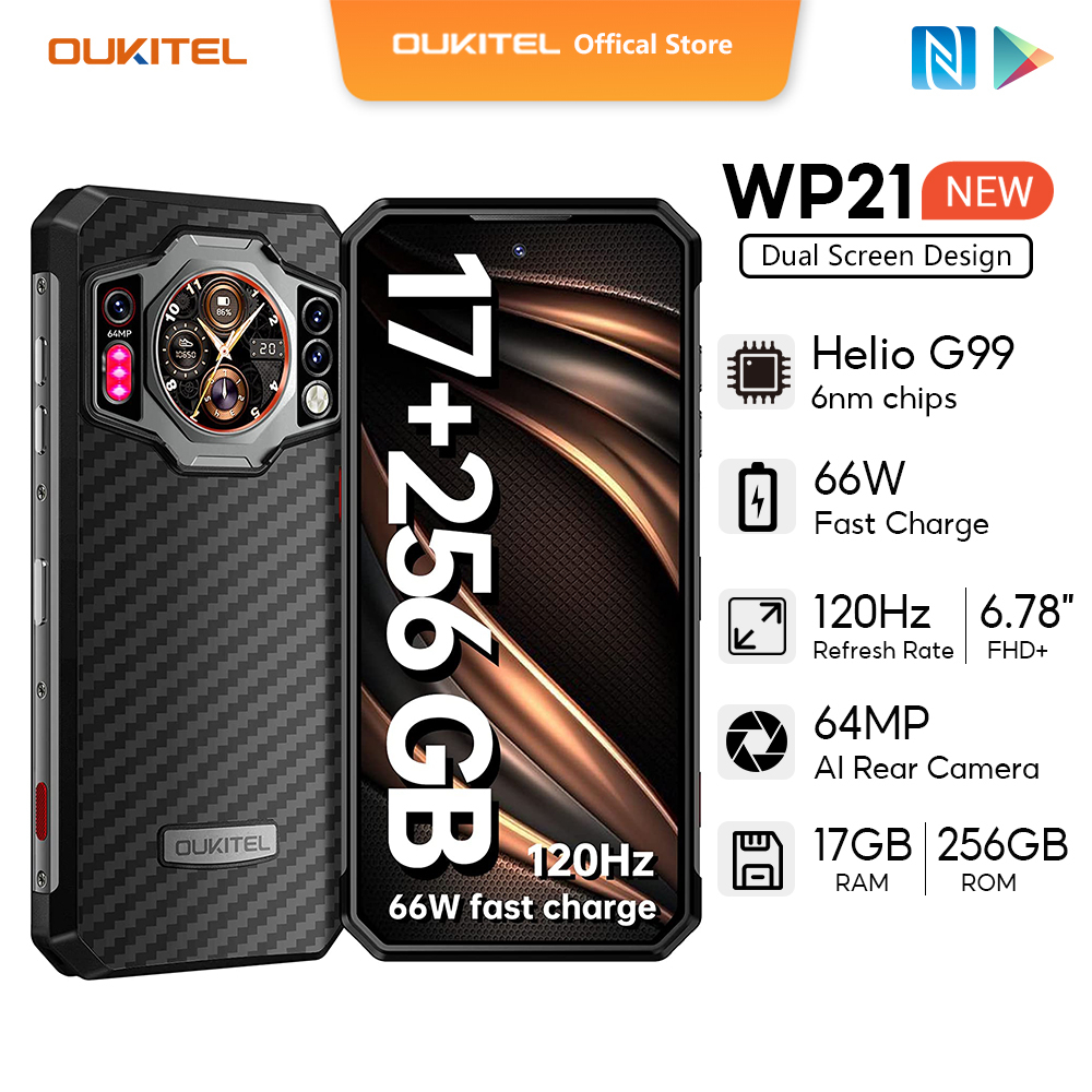 OUKITEL WP21（17GB + 256GB (Expand 1TB ) Rugged Night Vision Handphone ...