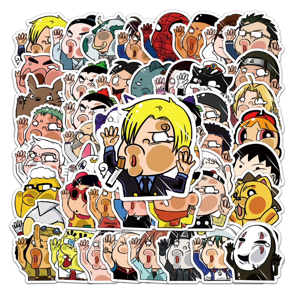 50 Piece Funny Cartoon Stickers Waterproof DIY For Phones Laptop Car ...