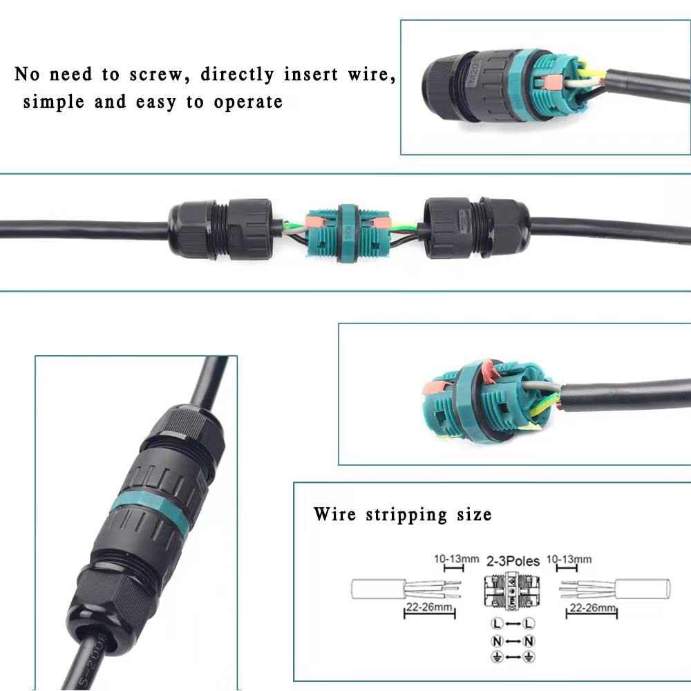 Outdoor M20 waterproof connector European standard screw-free quick ...