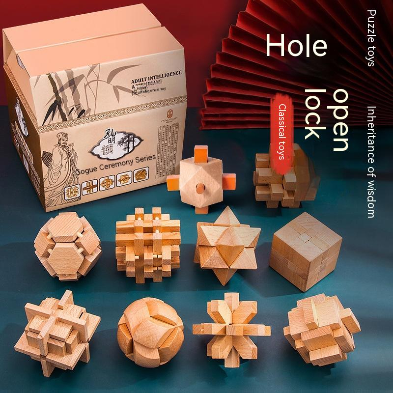 Children's adult puzzle toy Kong Ming lock Luban lock full set of ...