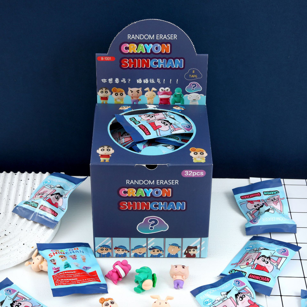 Cartoon Cartoon Eraser Mystery Bag Crayon Shin-Chan Mystery Box Pikachu ...