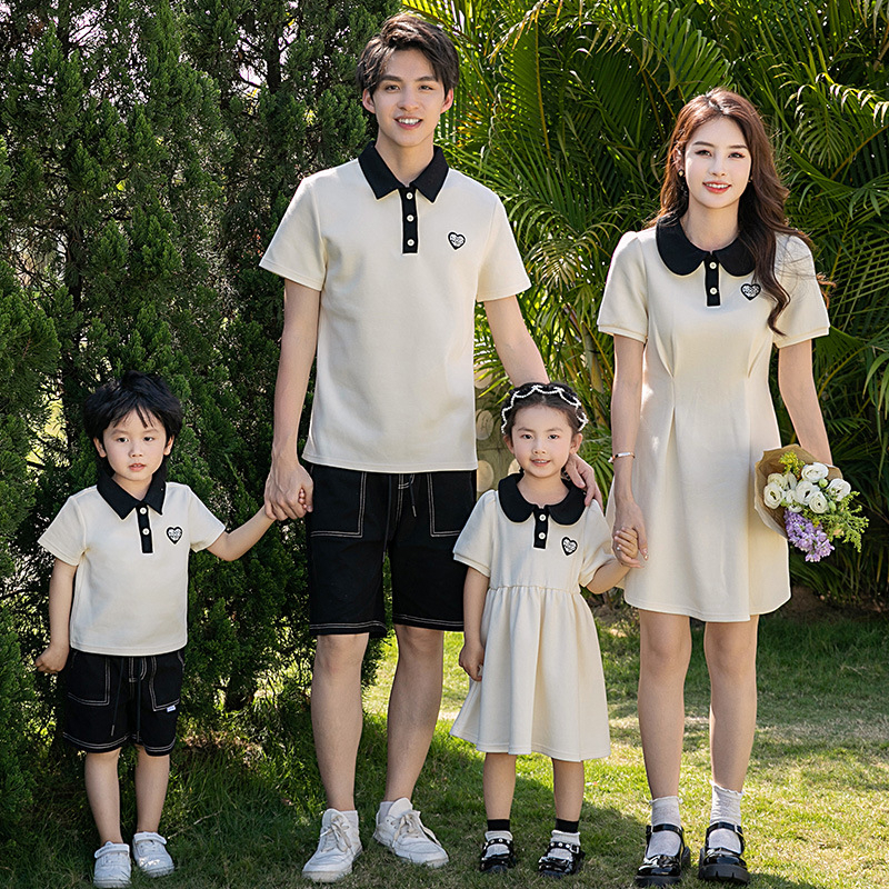 Fashion Polo Women Bouse Girl Dress Family Mathing Outfits Tshirt ...