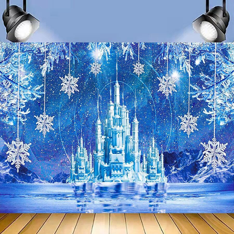 Snowflake Dream Castle Photography Backdrop Frozen Theme Party Banner ...