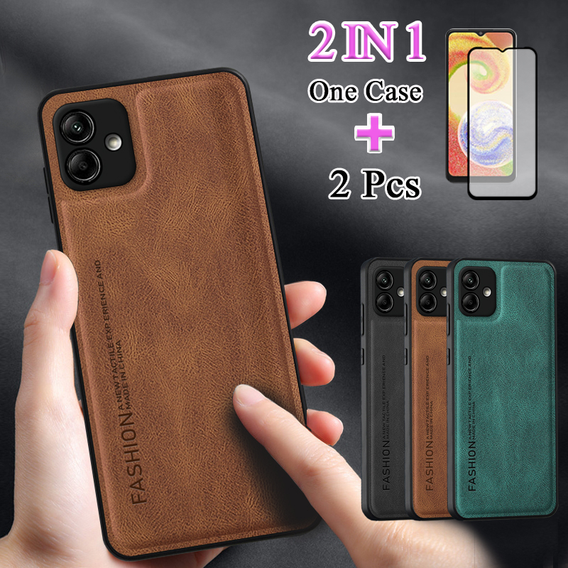 2 IN 1 For Samsung Galaxy A04 Phone Case Luxury Leather Casing With ...