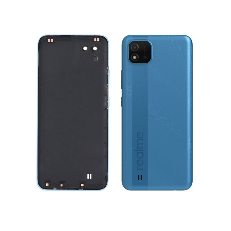 Original Realme C11 2021 RMX3231 Back Cover Glass Battery Cover Rear Door Housing Cover Panel ...