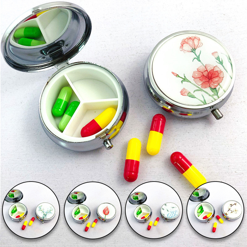 Metal Pill Drug Holder Medicine Tablet Capsule Box Container Storage ...