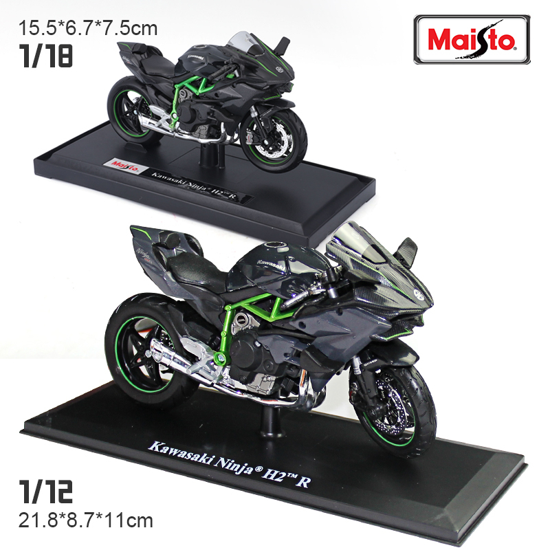 Maisto 1:12 KAWASAKI NINJA H2R Motorcycle Alloy Diecast Model Toy with Base Simulation Motorbike ...