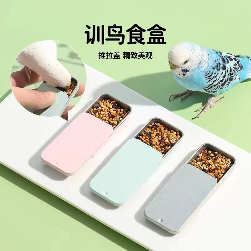 Parrot Portable Food Box Bird Food Container Hands Training Feeding ...