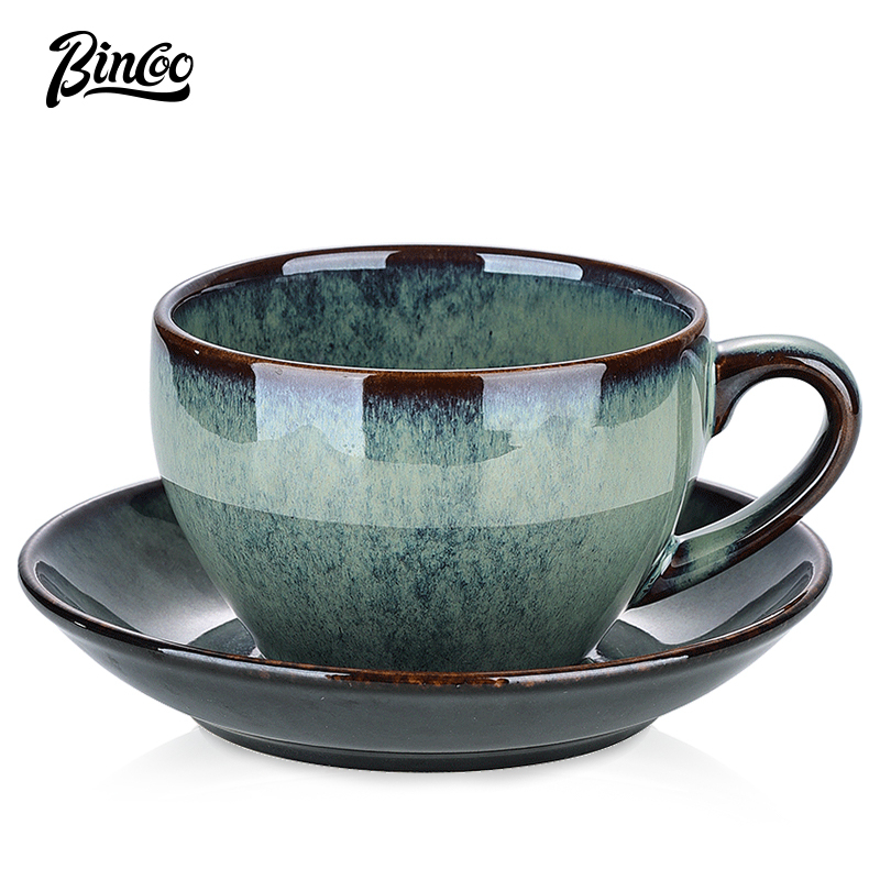 BINCOO Ceramic Coffee Mug Cappuccino Latte Cup Mocha Cup and Saucer Set ...