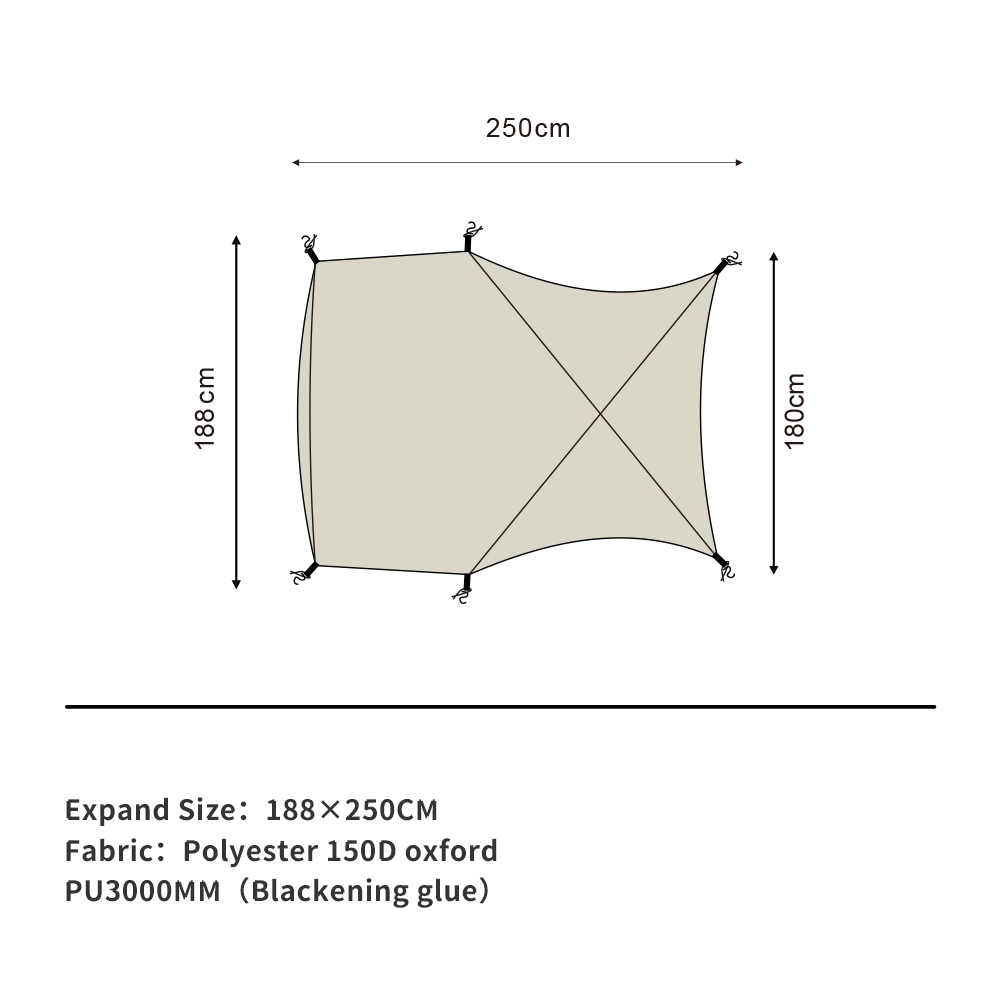 MOBI GARDEN Camping Tent Oxford Waterproof Big Space Family Glamping Tent 4 person Outdoor Beach ...