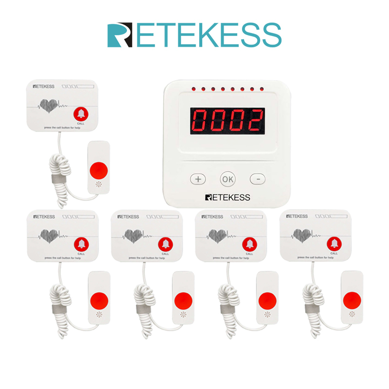 Retekess TH006 Caregiver Pager Nurse Calling Bell System Wireless ...